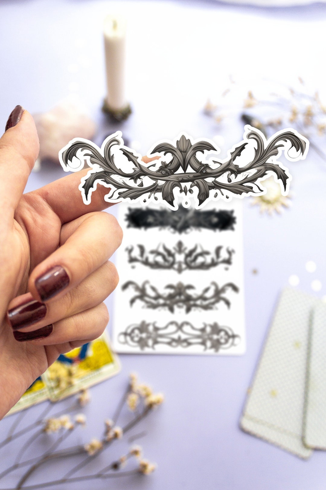 Large Victorian Pager Divider Stickers, Gothic Planner Stickers ...