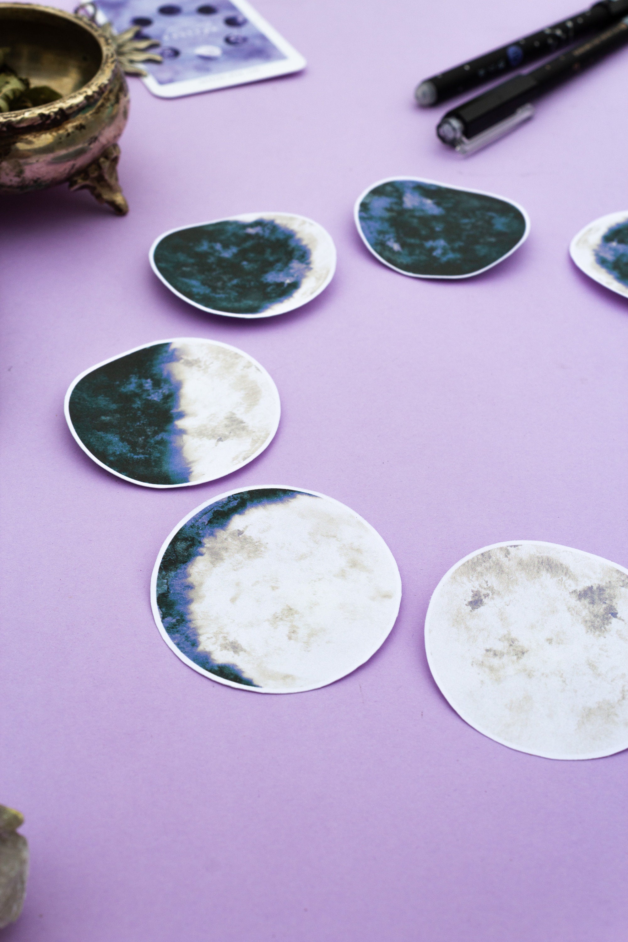 Moon Phase Stickers Bullet Journal Witch Stickers Lunar | Etsy