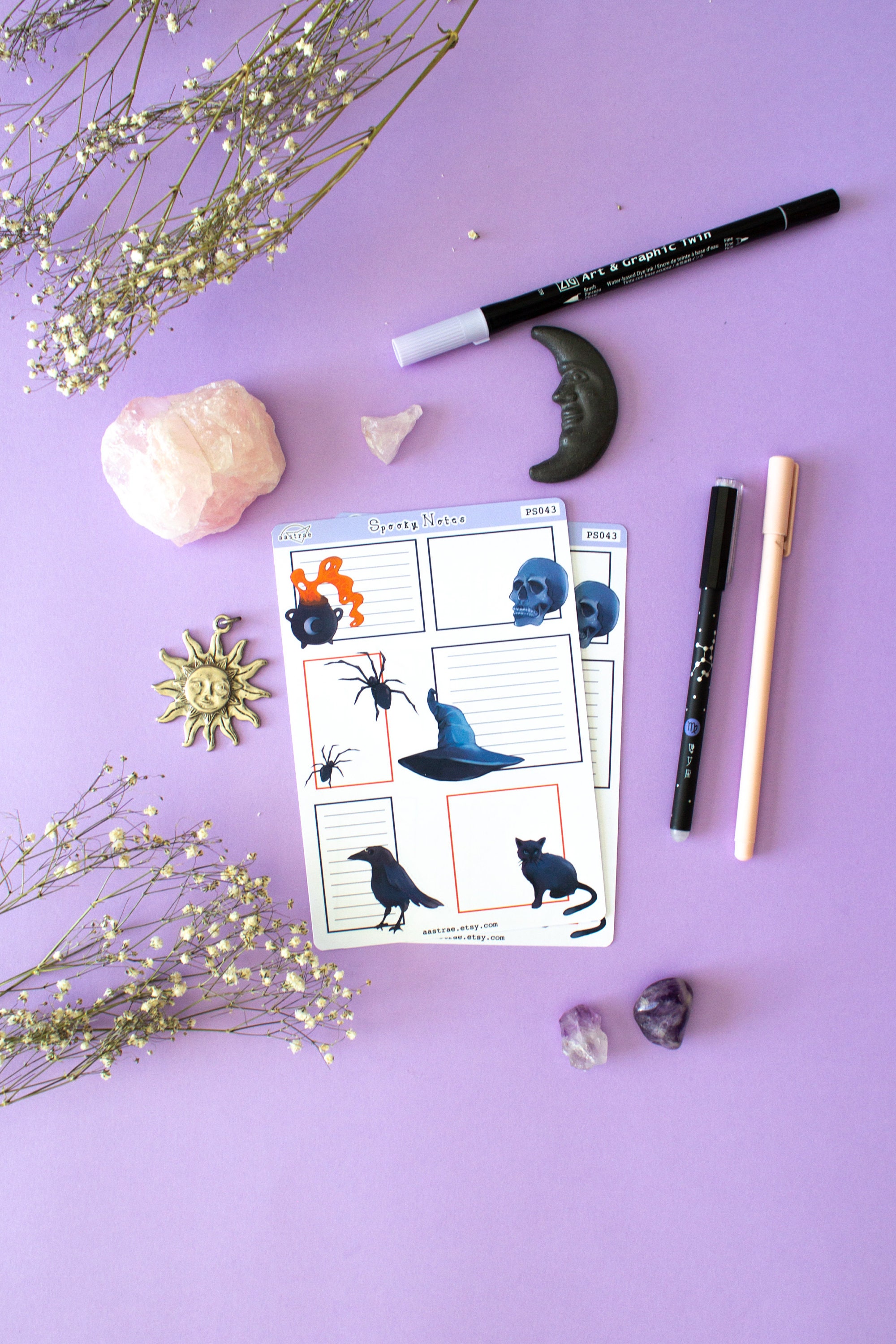 Witchy Sticker Sheet, Planner Box Stickers, Witch Planner Stickers, Witch Stickers for Planner ...