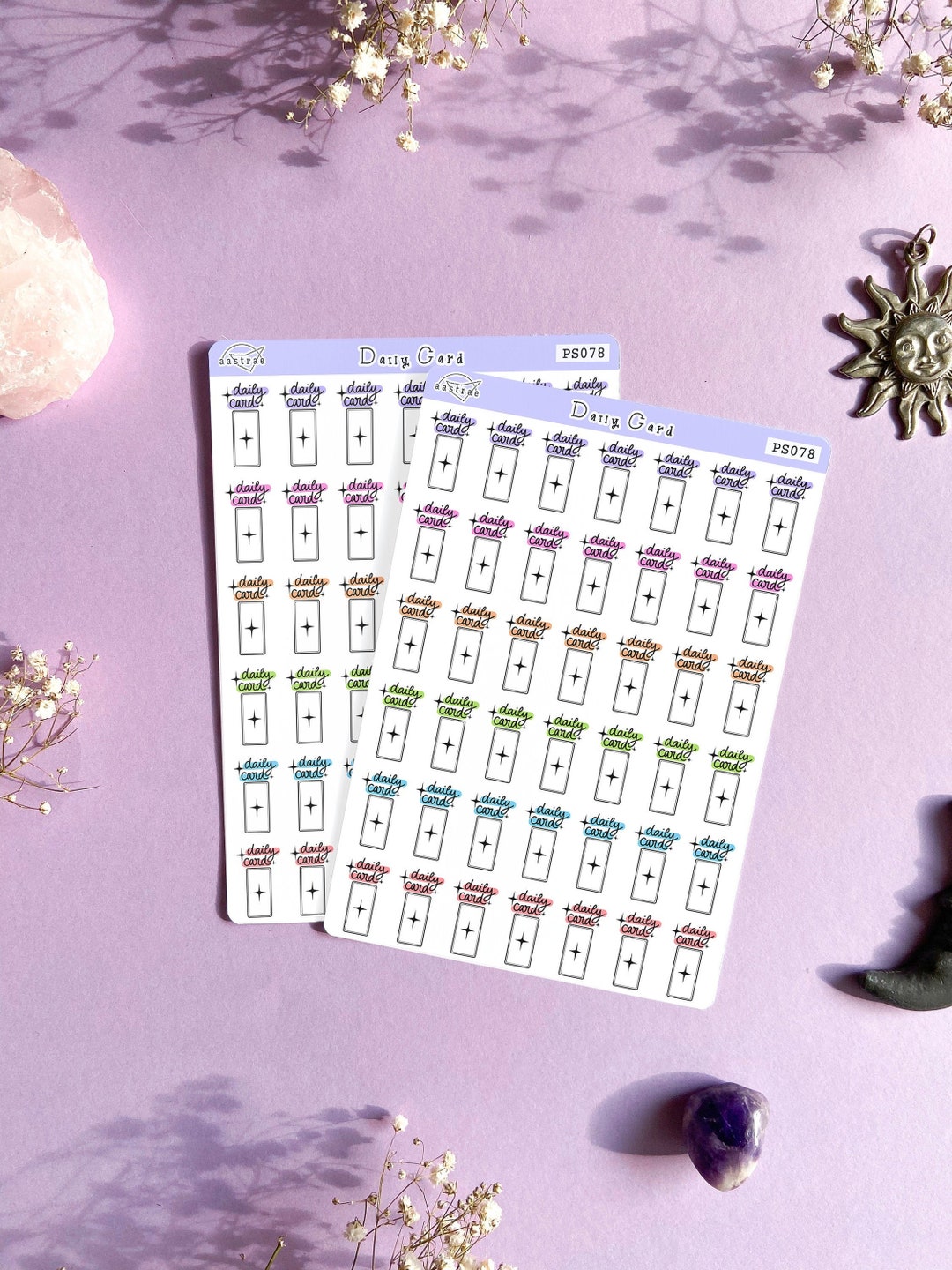 Daily Tarot Card Planner Stickers, Tarot Stickers Sheet, Tarot Planner ...