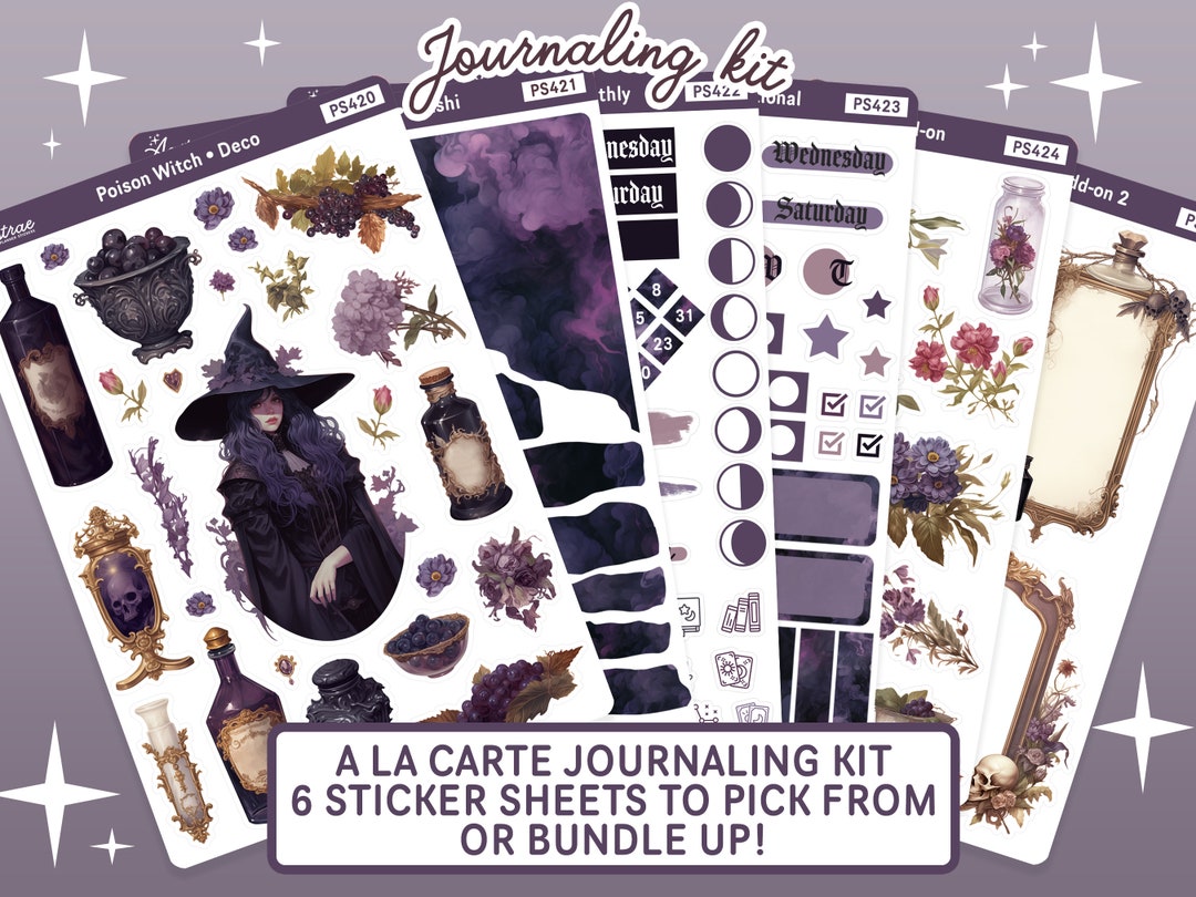 Poison Witch Planner Stickers, Bullet Journal Monthly Journaling Kit ...