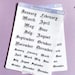 Month Stickers for Planner, Month of the Year Stickers, Script Stickers ...