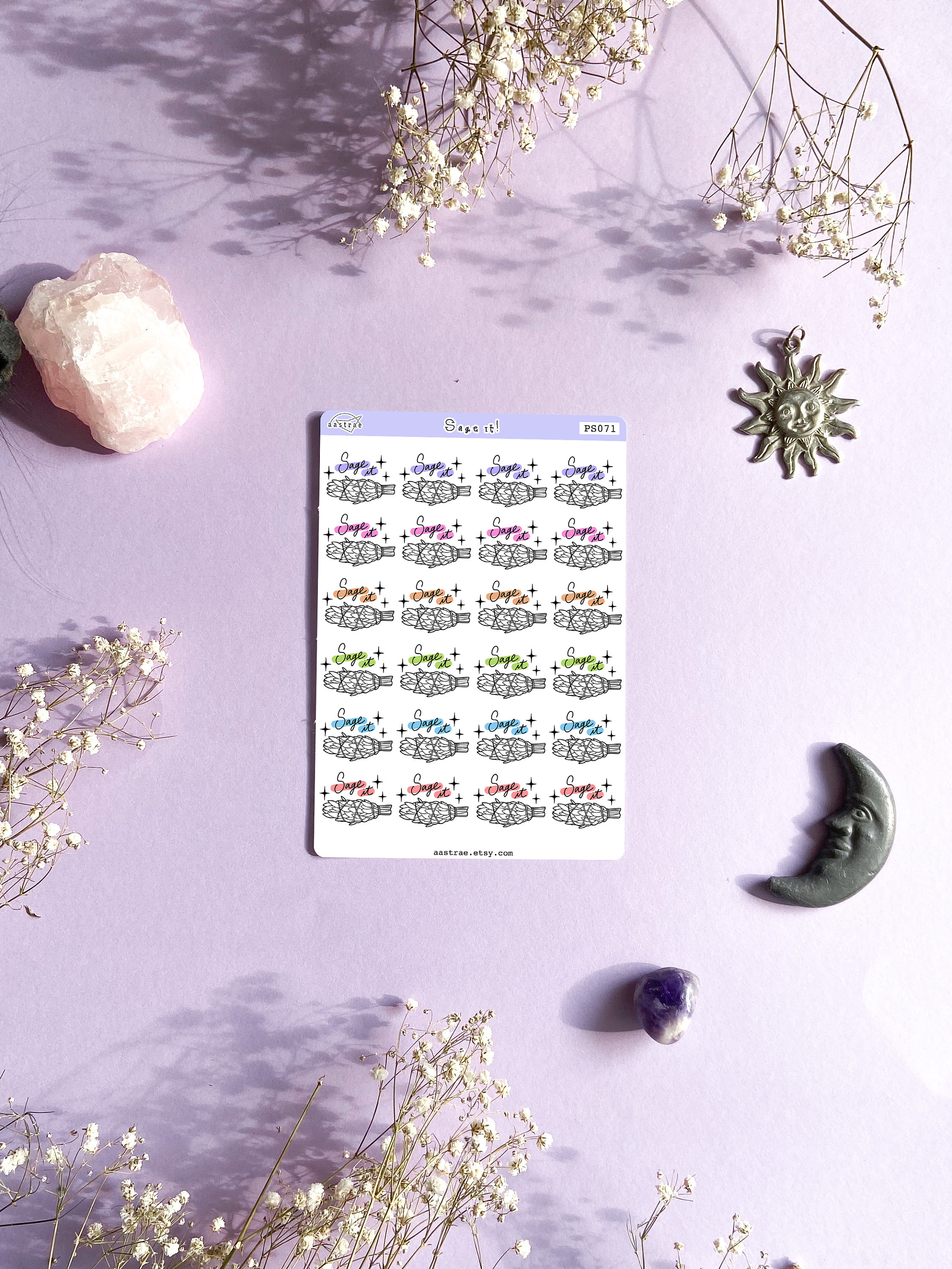 Sage Sticker for Witches, Pagan Planner Stickers, Green Witch Stickers ...