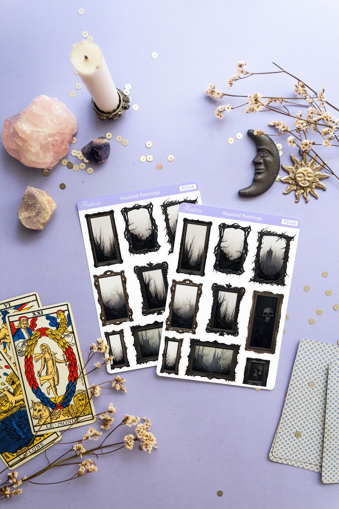 Haunted Paintings Planner Stickers, Spooky Stickers, Goth Planner ...