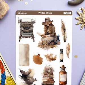 Writer Aesthetic Planner Stickers, Academia Stickers, Witchy Book ...