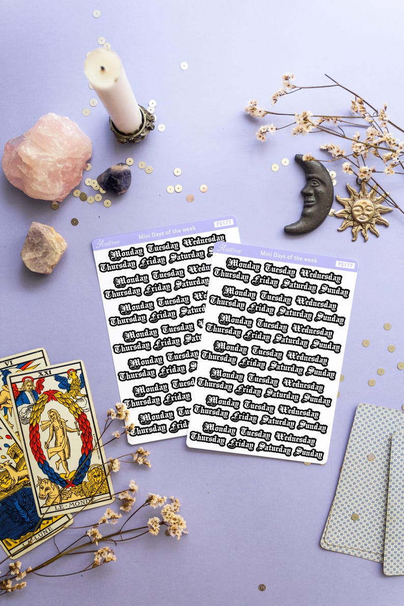 Weekday Stickers, Days of the Week Labels, Week Day Planner Stickers ...