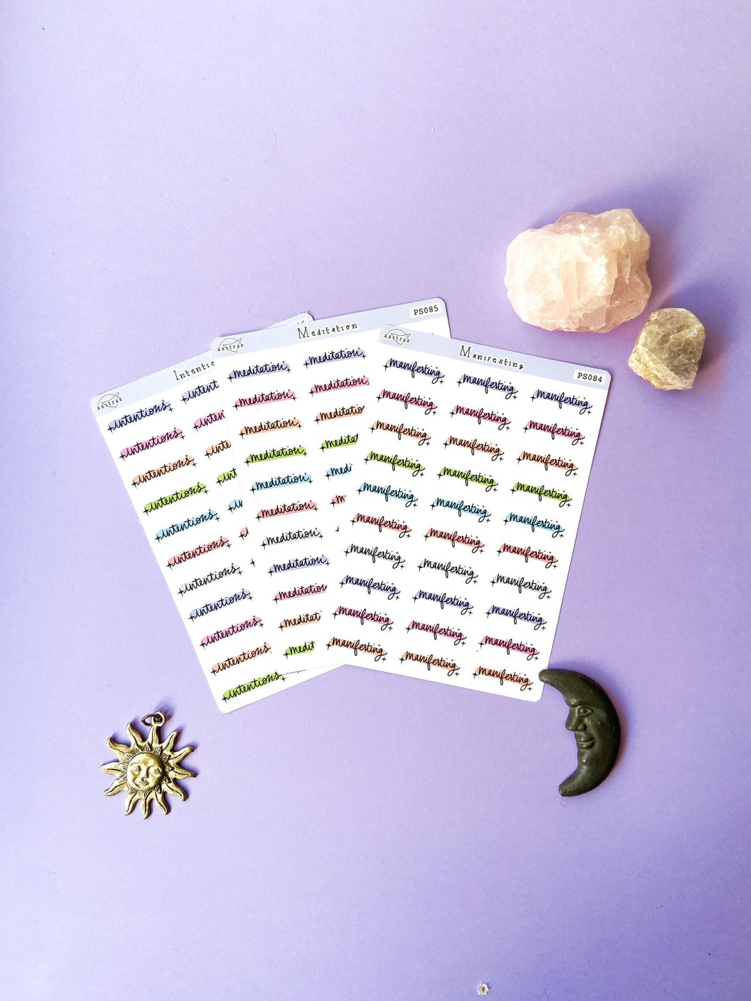 BUNDLE Law of Attraction Planner Stickers, Self Care Journal Sticker ...