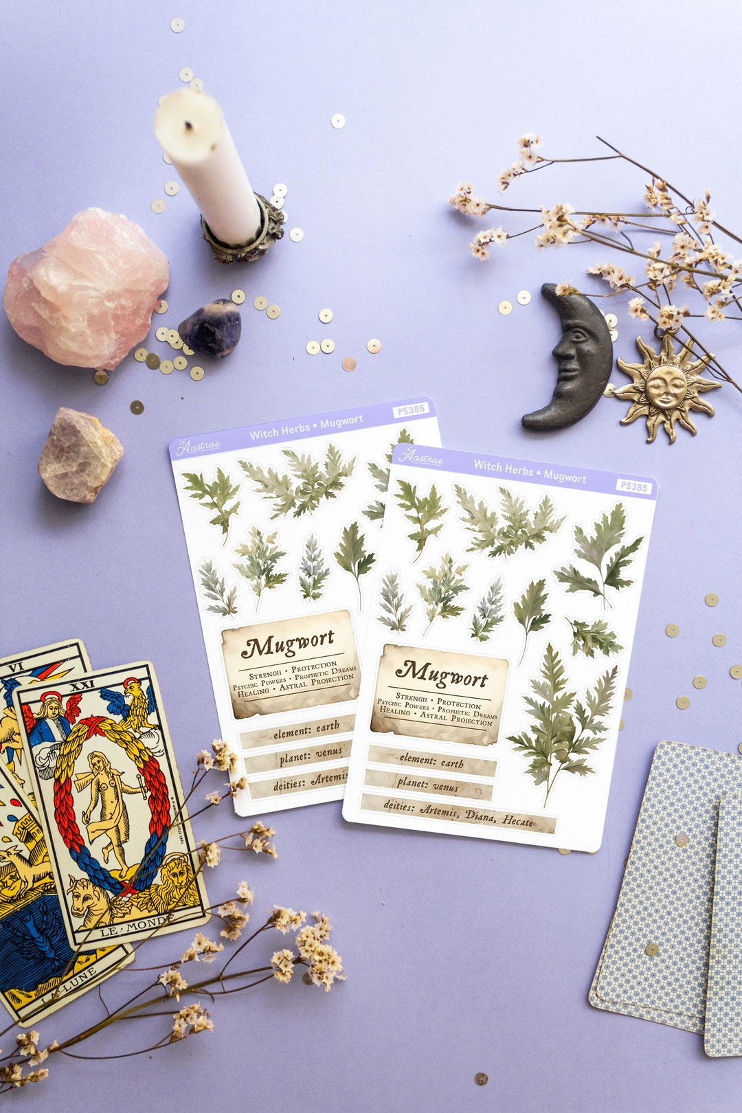 Mugwort Herb Journal Stickers, Mugwort Leaves Herbalism Stickers ...