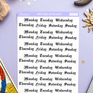 Weekday Stickers, Days of the Week Labels, Week Day Planner Stickers ...