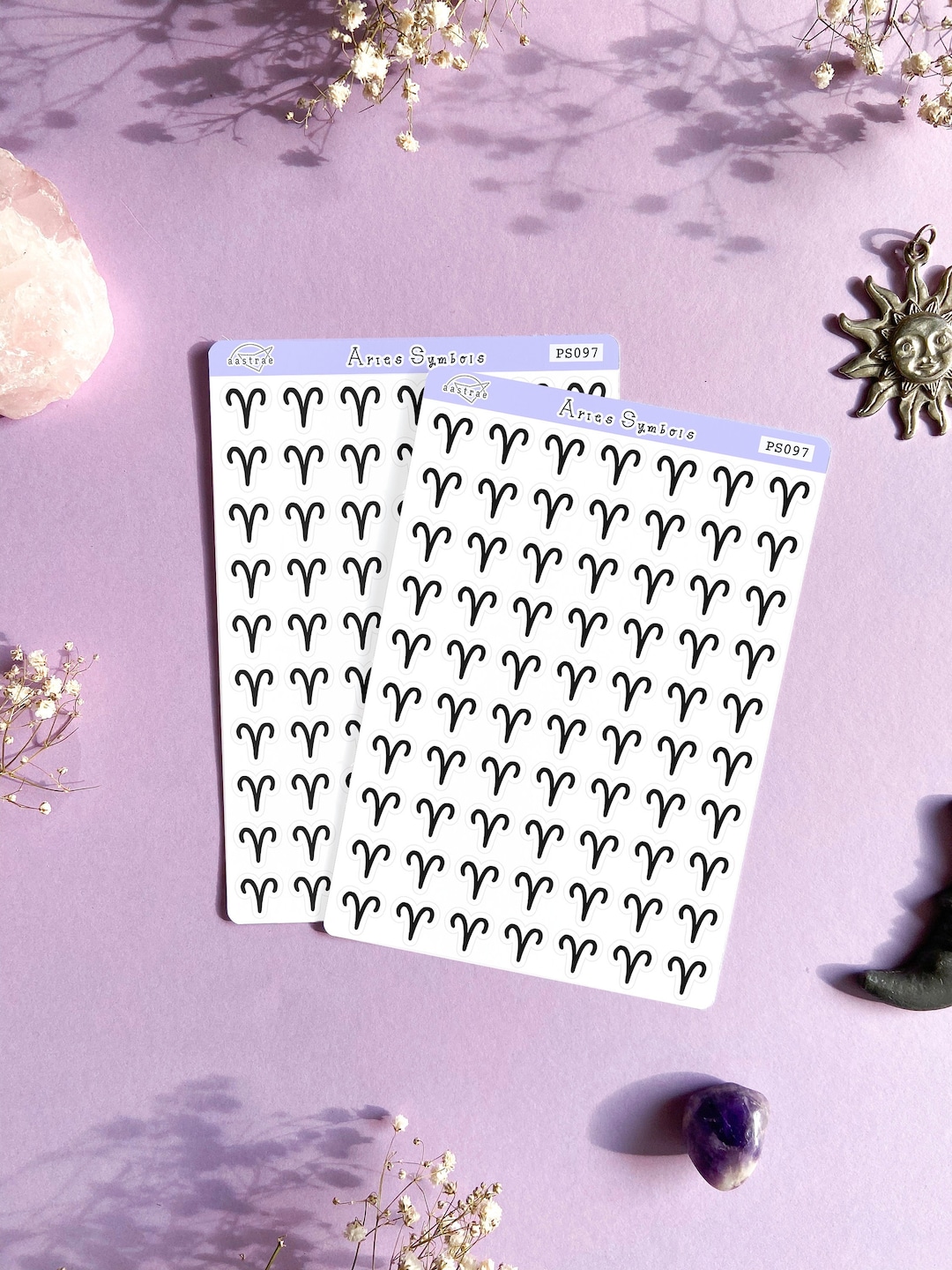Aries Stickers for Planner, Astrology Planner Stickers, Zodiac Sign ...