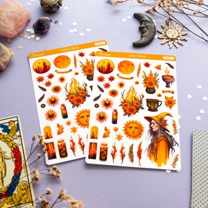 Litha Witch Stickers for Planner, Pagan Planner Stickers, Pagan ...