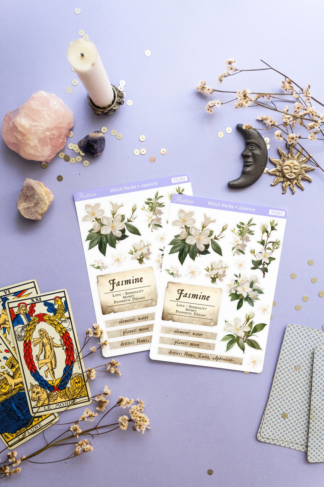 Jasmine Flower Sticker for Journaling, Jasmine Herb Magick Sticker ...