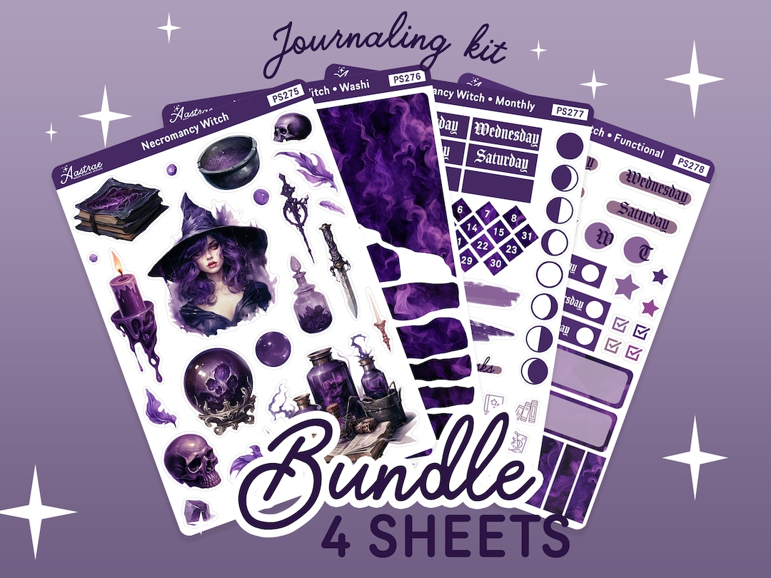 Necromancy Witch Journaling Kit • Occult Stickers, Witchy Planner ...