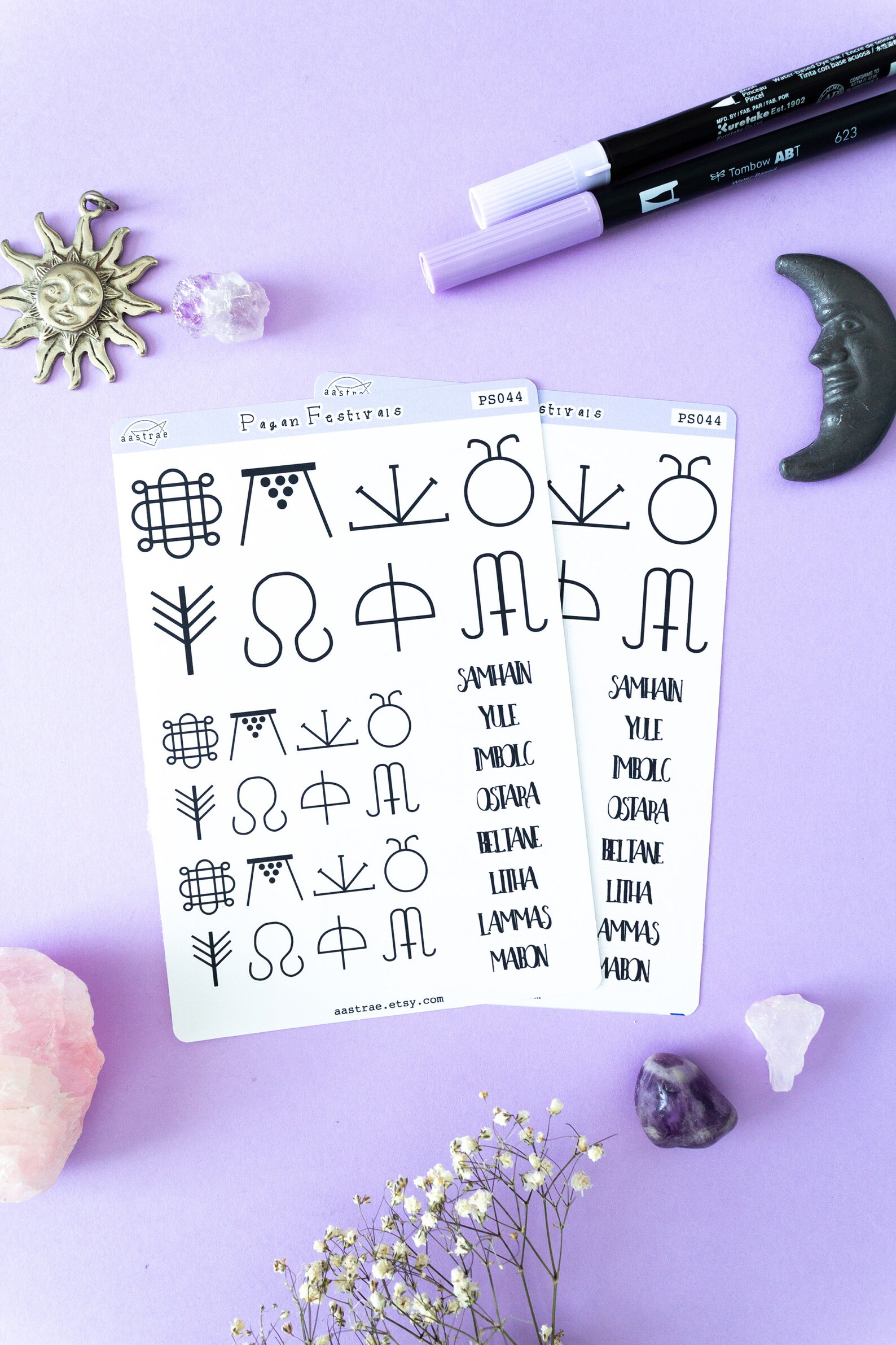 Wicca Planner Stickers, Pagan Holiday Stickers, Pagan Stickers for ...