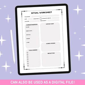 Printable Ritual Worksheet, Digital Witchcraft Printables, Witch ...