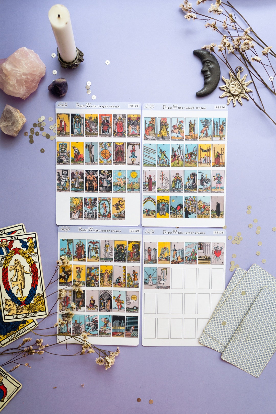 Rider Waite Stickers, Full Tarot Deck Stickers, Tarot Planner Stickers ...