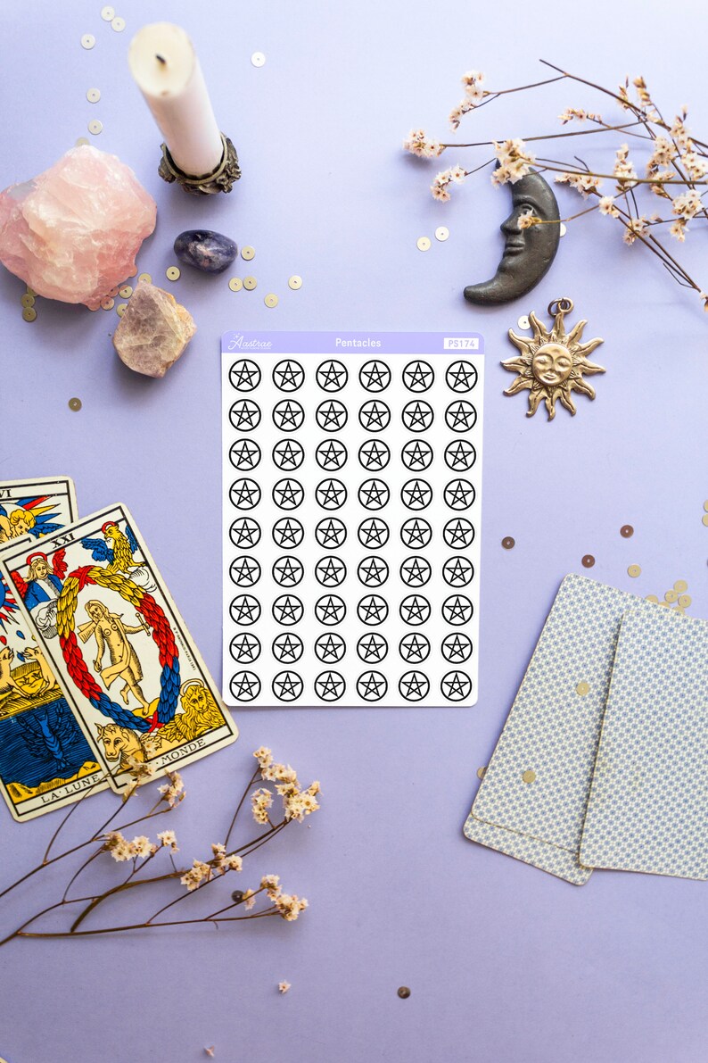 Pentacle Stickers for Planner Pagan Planner Stickers Wicca - Etsy