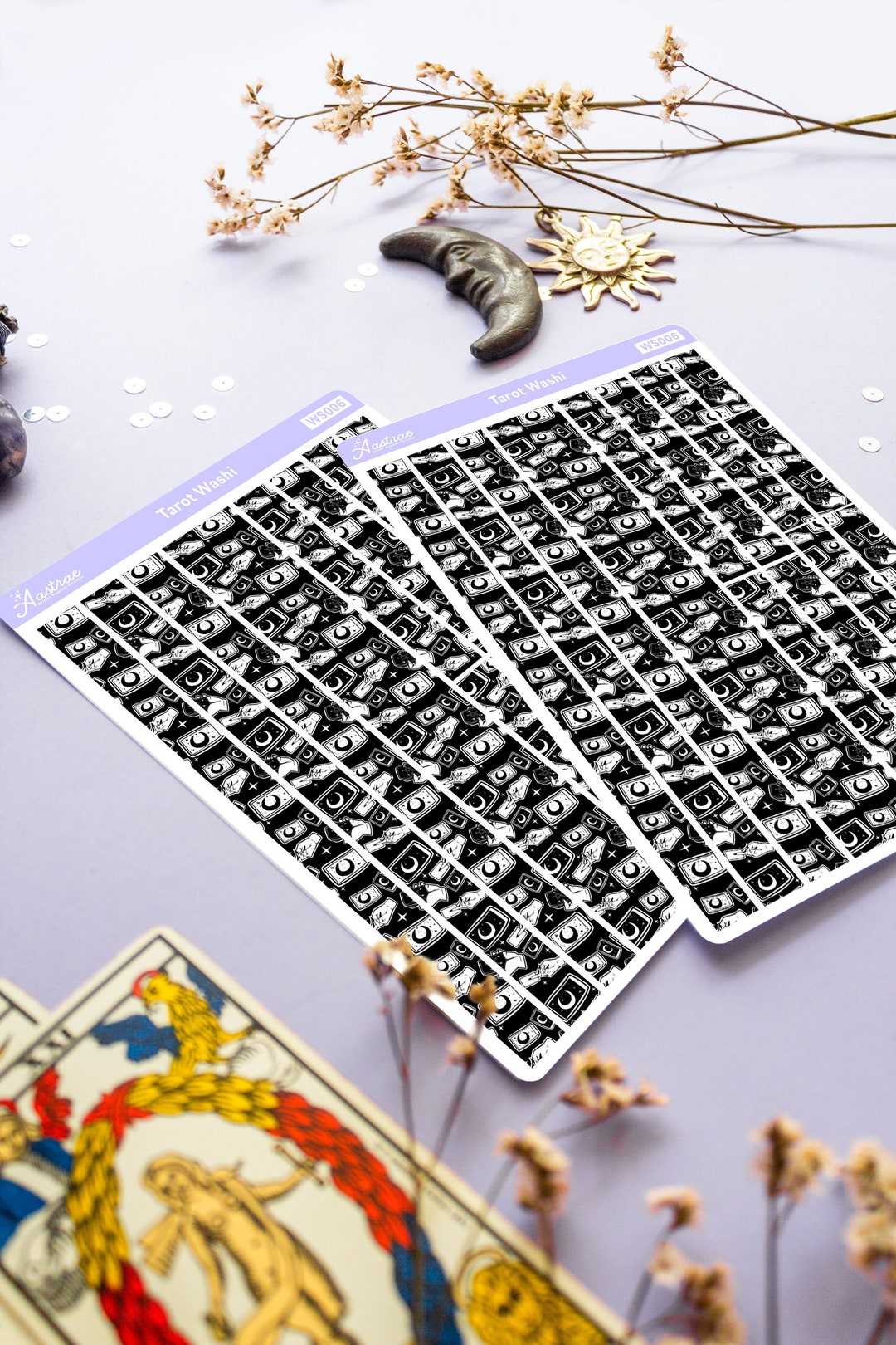 Tarot Washi Tape Sticker Sheet, Tarot Cards Washi Tape, Witch Washi ...