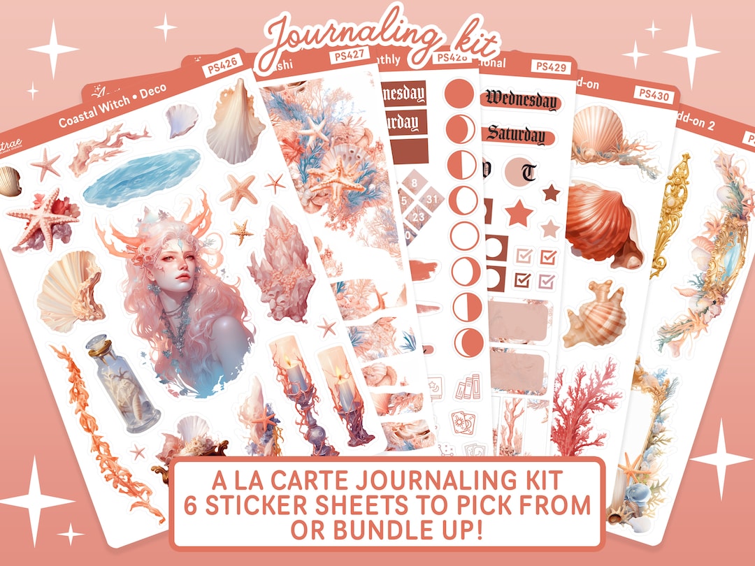 Coastal Witch Journaling Sticker Kit, Coastal Planner Stickers, Beach ...
