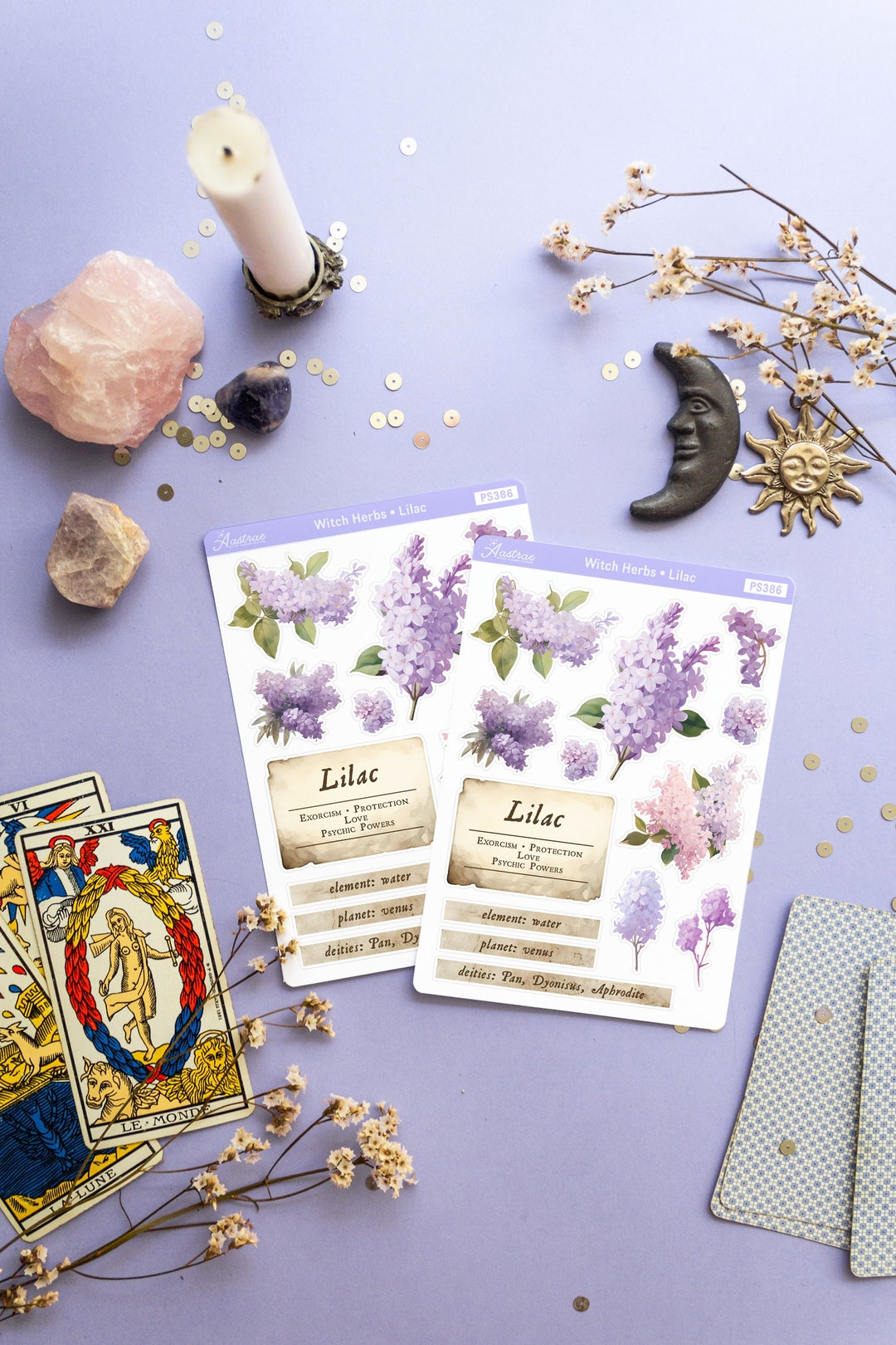 Lilac Flowers Stickers, Witch Herbs Stickers, Lilac Plant Magick ...