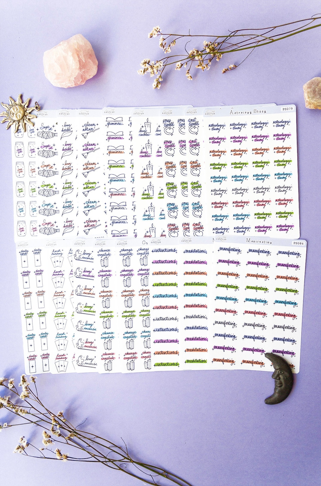 17 SHEETS Pagan Planner Stickers, Witch Stickers for Planner ...