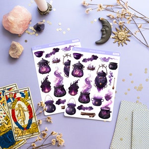 Witchy Cauldron Planner Stickers, Witchcraft Stickers, Witchy Planner ...