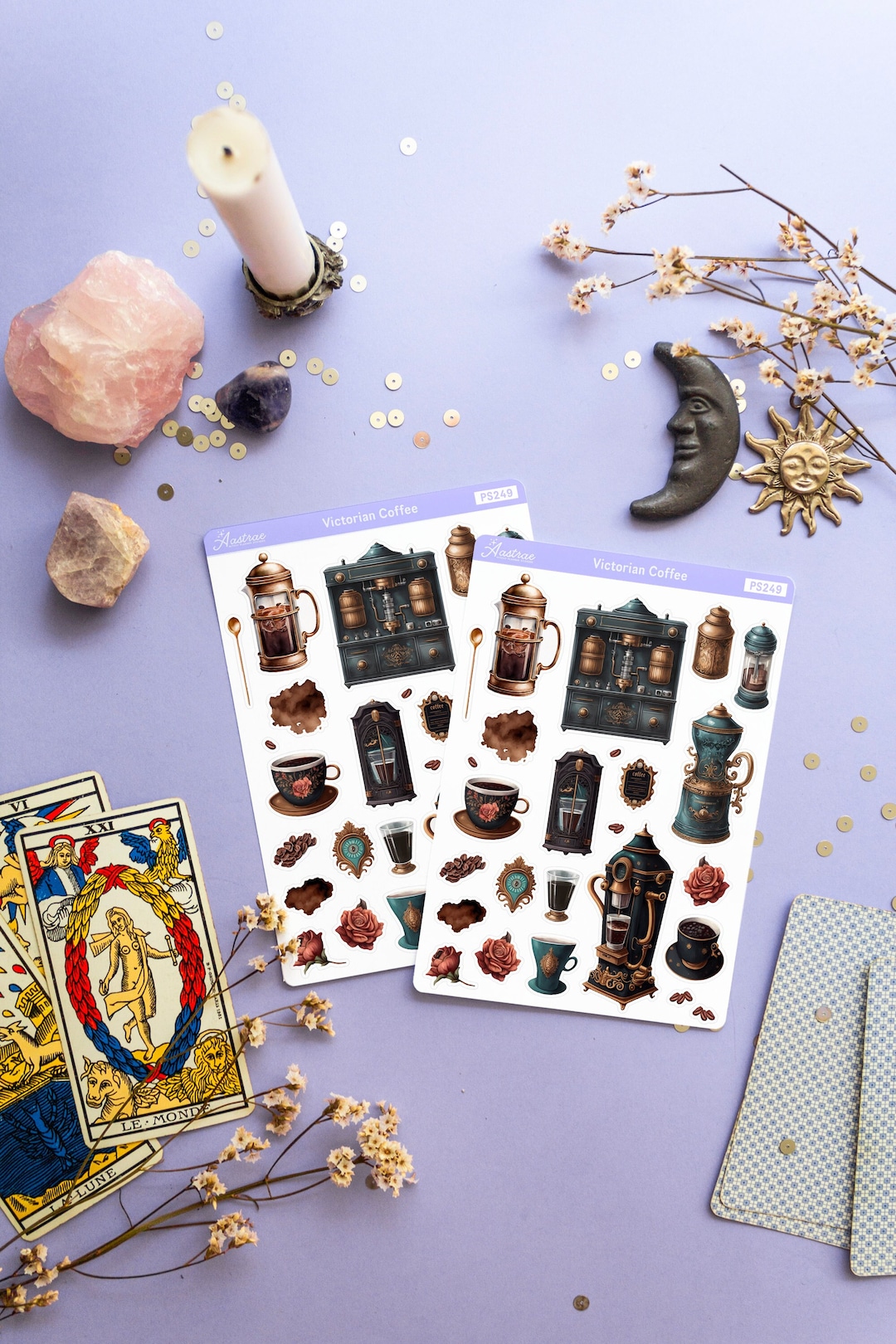 Victorian Planner Sticker Coffee, Goth Planner Stickers, Steampunk ...