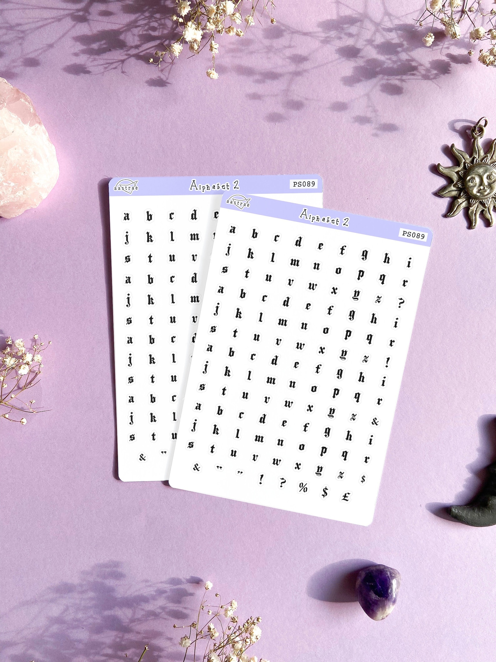 Alphabet Sticker Lowercase Gothic Letter Stickers Alphabet - Etsy