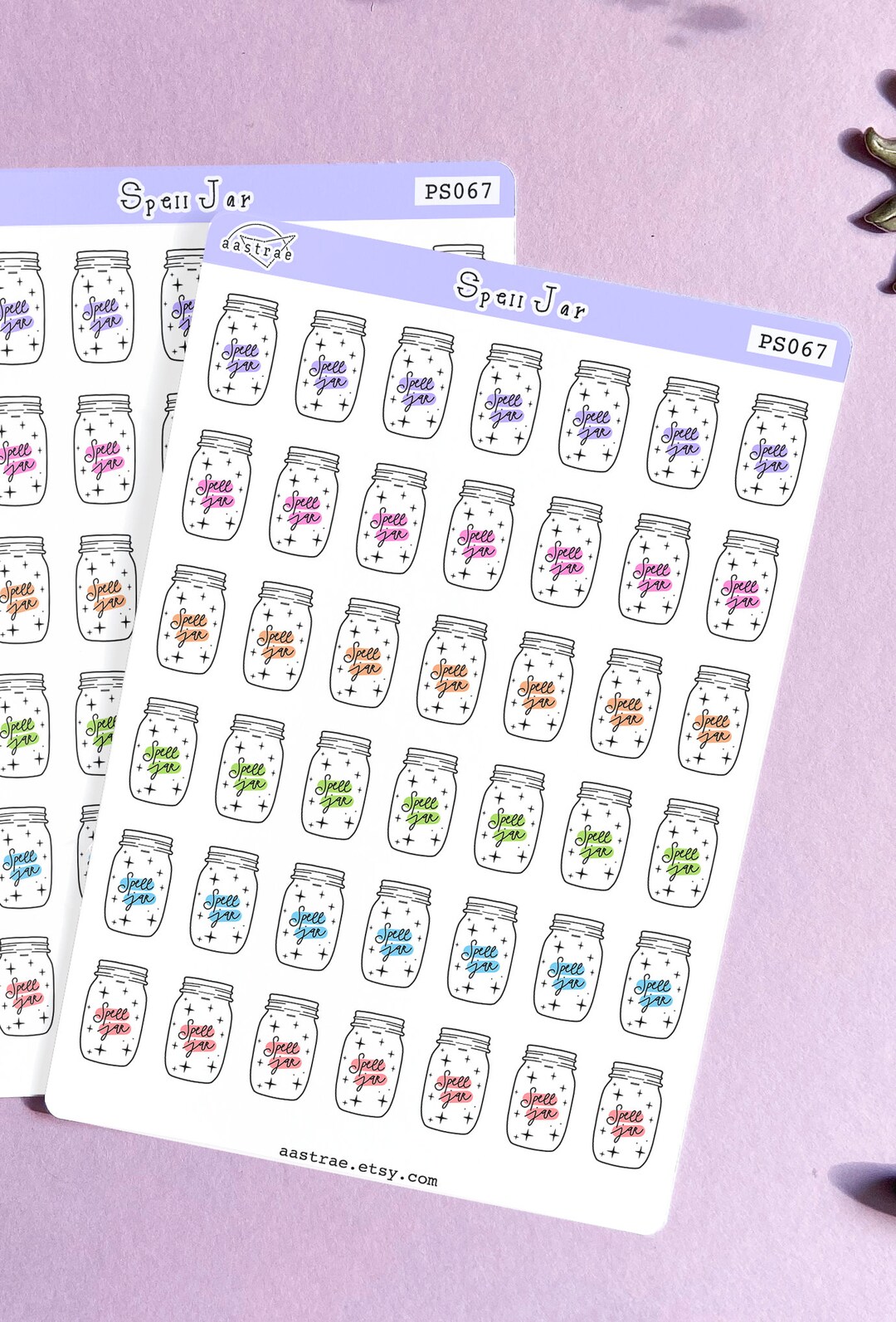 Witch Sticker Sheet Spell Jar Stickers, Pagan Planner Stickers, Wiccan ...