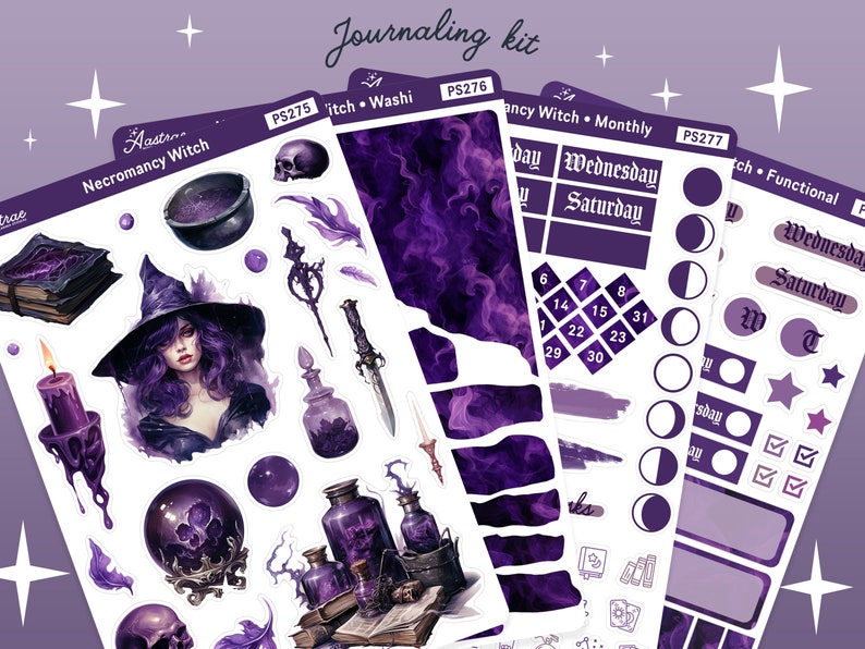 Necromancy Witch Journaling Kit • Occult Stickers, Witchy Planner ...