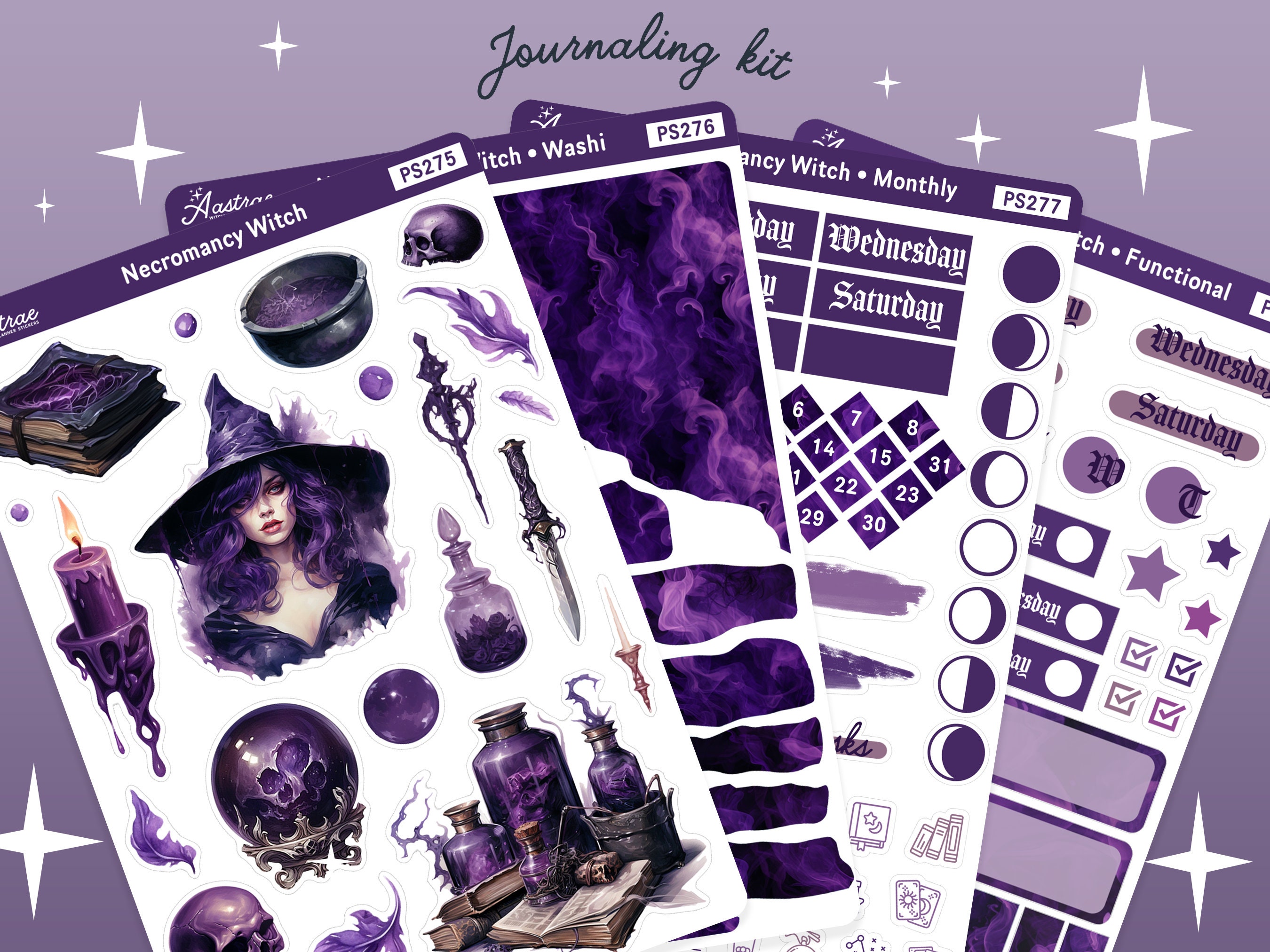 Necromancy Witch Journaling Kit • Occult Stickers, Witchy Planner ...