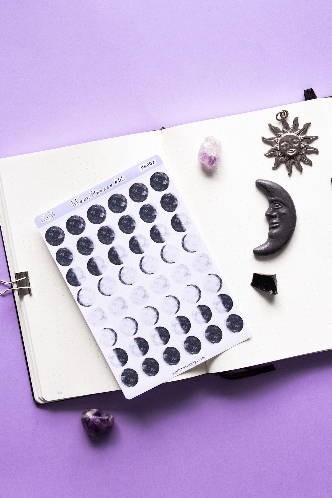 Moon Phase Watercolor Planner Stickers, Lunar Cycle Moon Stickers for ...
