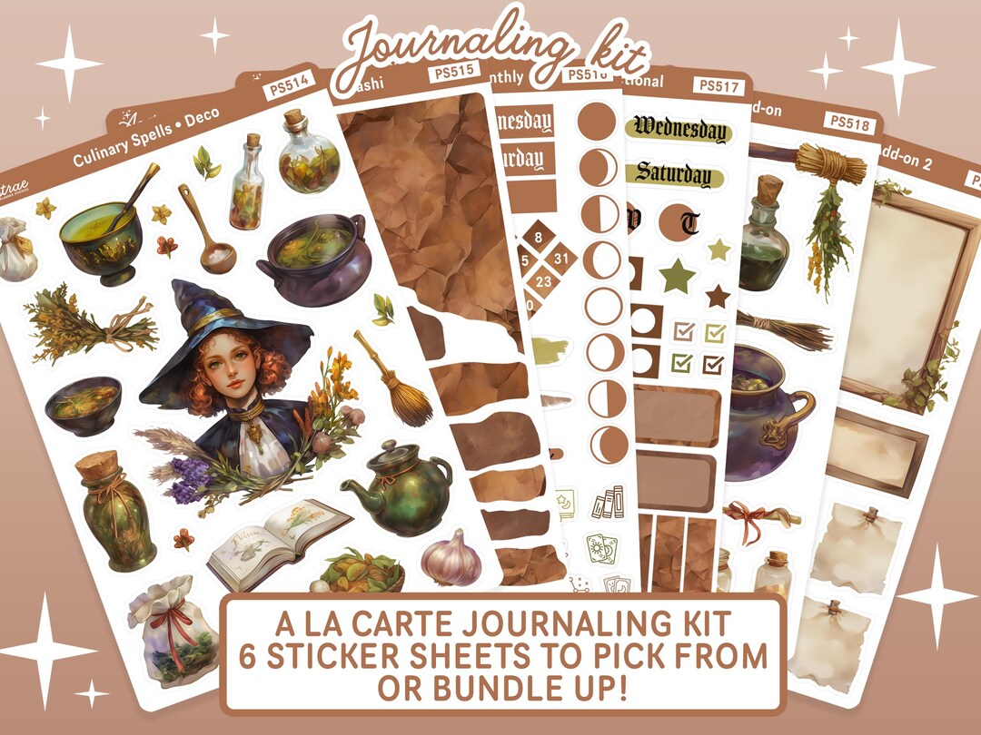 Kitchen Witch Stickers, Kitchen Witchcraft Planner Stickers, Pagan ...