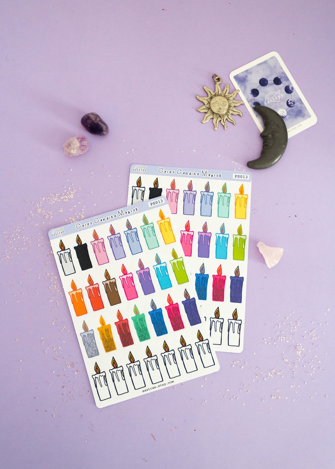 Candle Magic Planner Sticker for Journal, Witch Planner Sticker Sheet ...