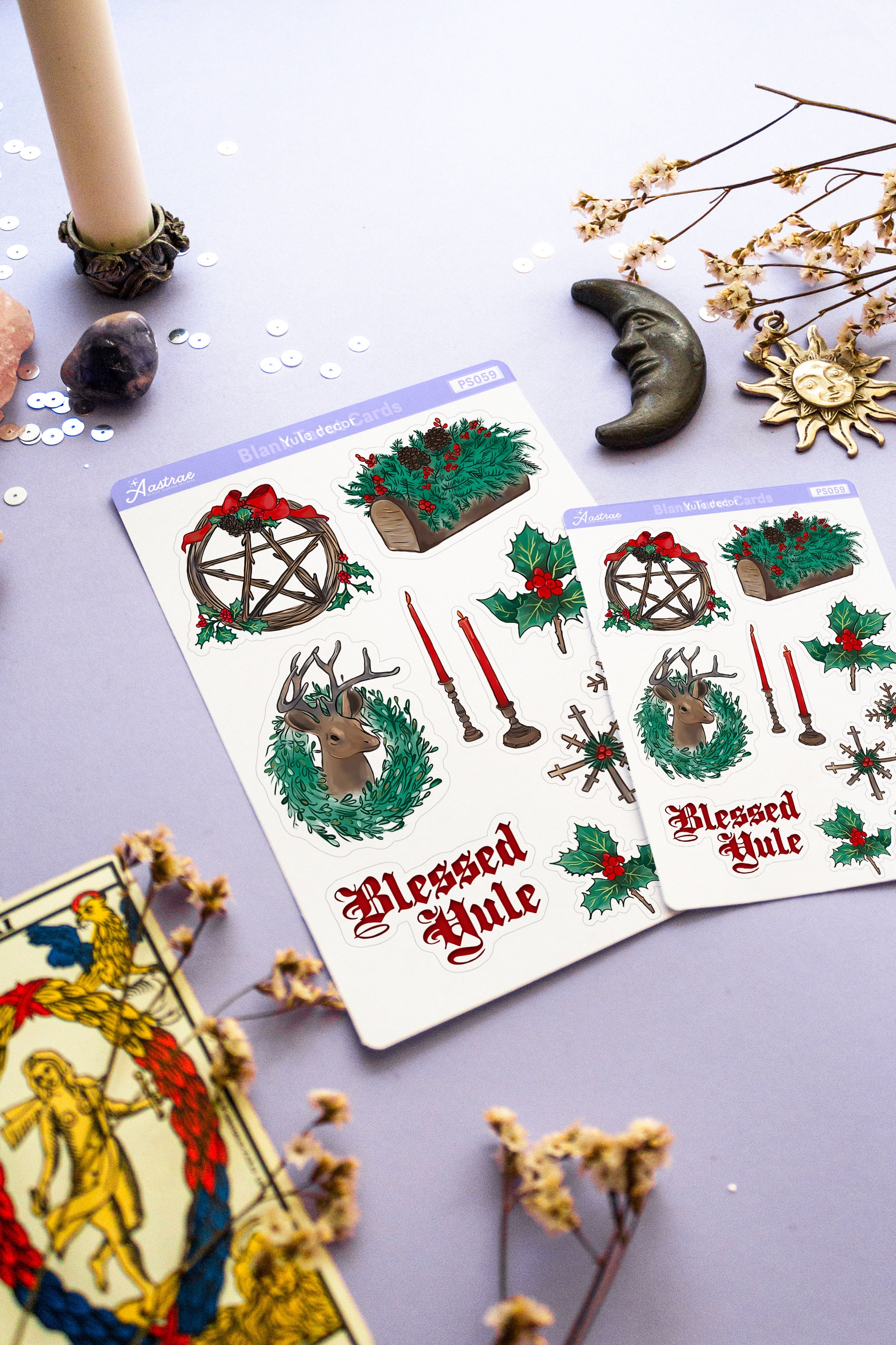 Yule Stickers for Planner Yule Planner Stickers Pagan - Etsy