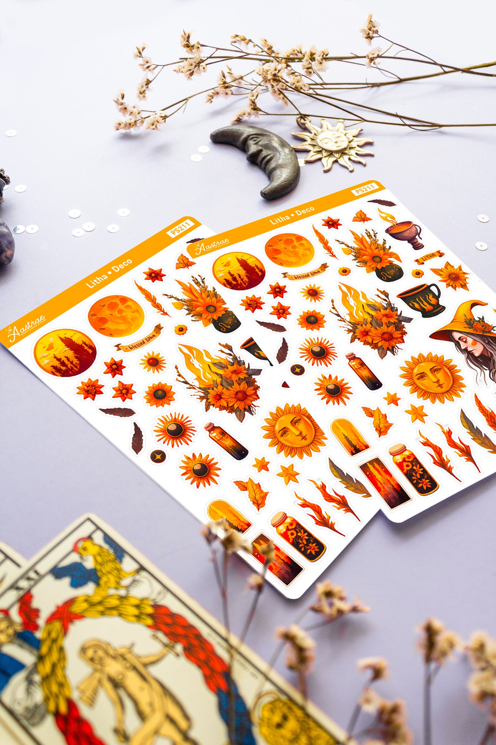 Litha Witch Stickers for Planner, Pagan Planner Stickers, Pagan ...