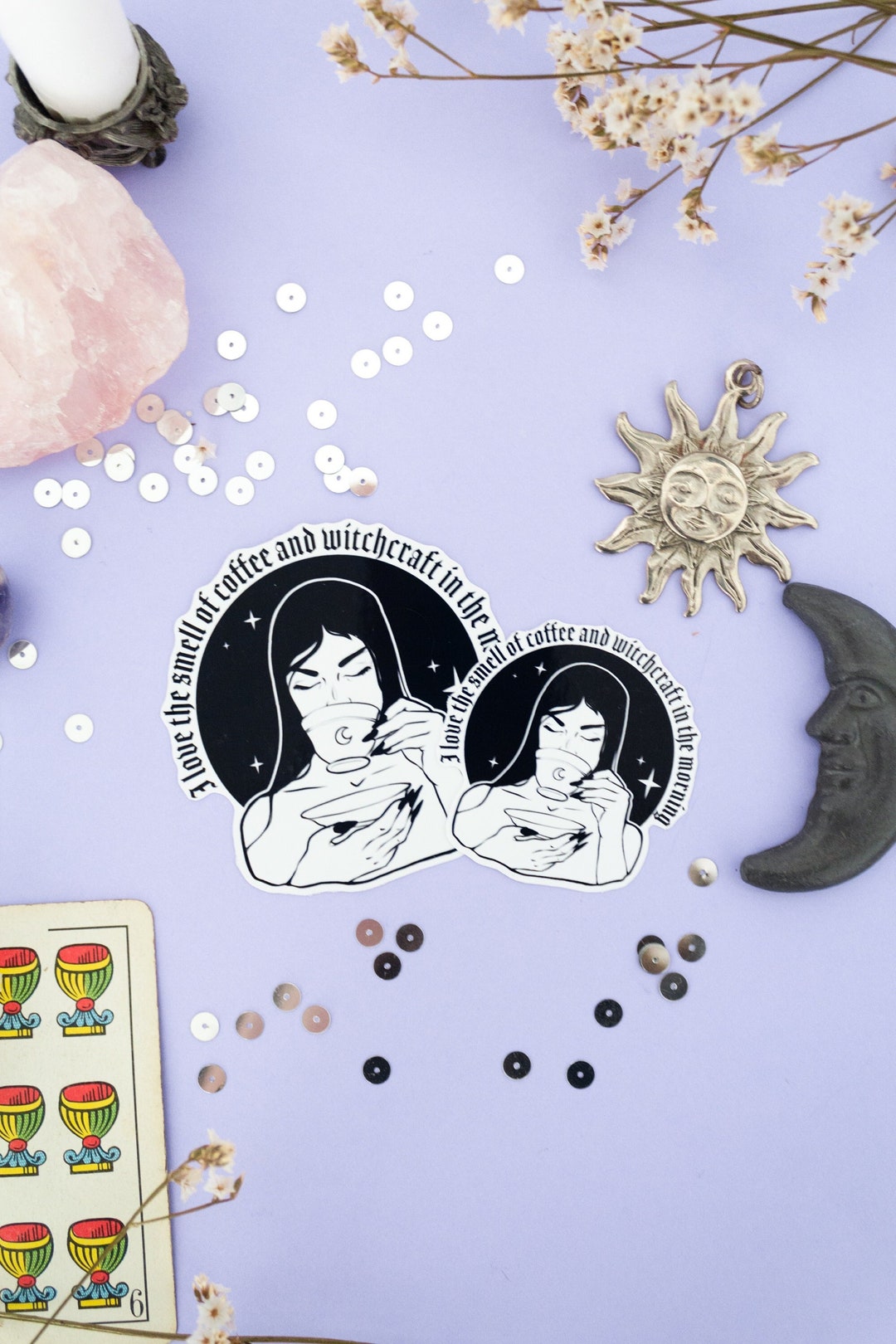 Coffee Witch Stickers, Witch Aesthetic Stickers, Witchy Stickers, Witch ...