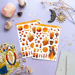 Litha Witch Stickers for Planner, Pagan Planner Stickers, Pagan ...