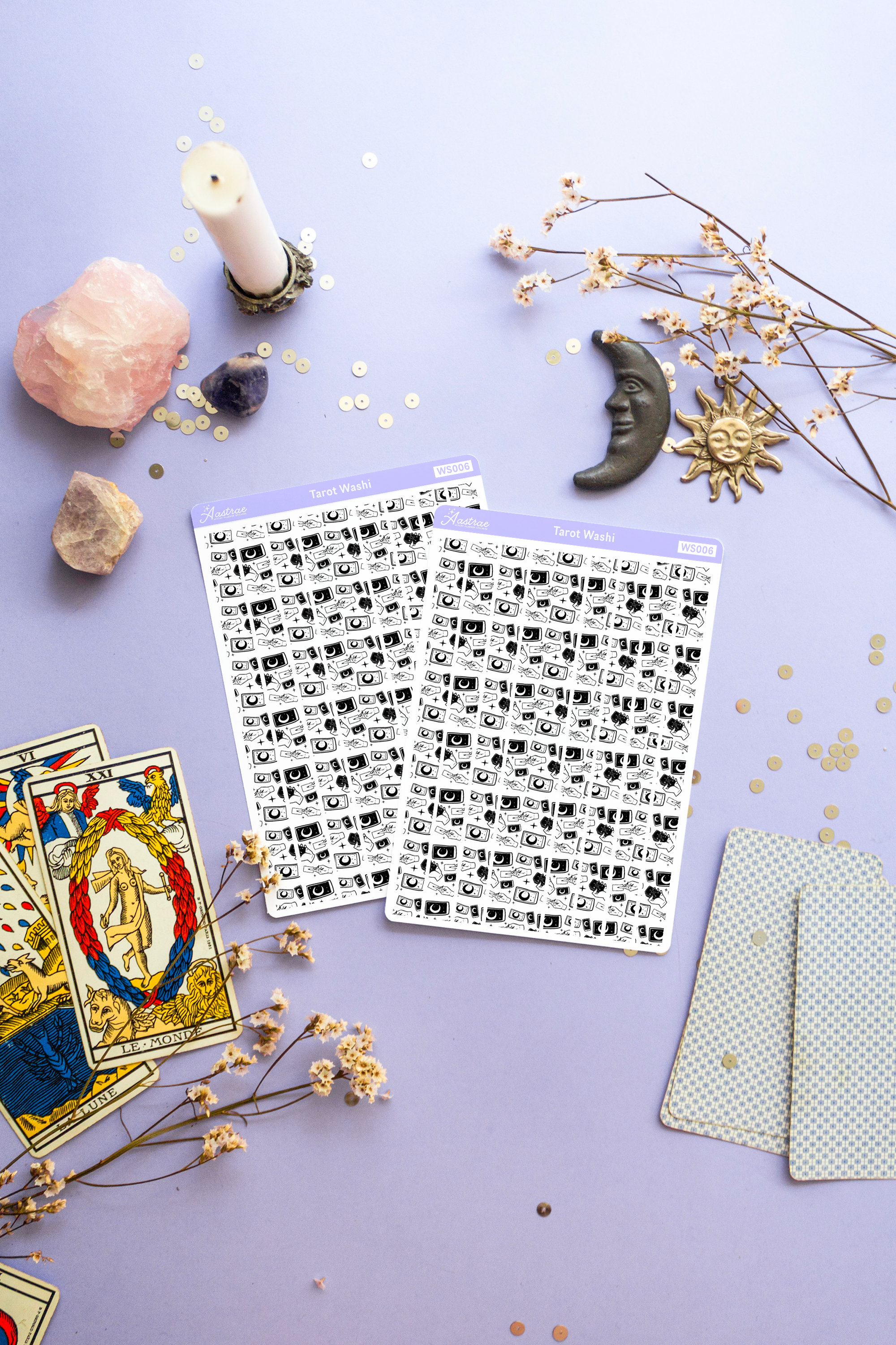 Tarot Washi Tape Sticker Sheet, Tarot Cards Washi Tape, Witch Washi ...