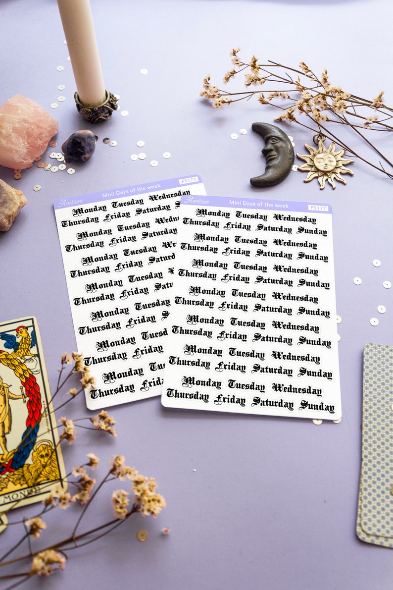 Weekday Stickers, Days of the Week Labels, Week Day Planner Stickers ...
