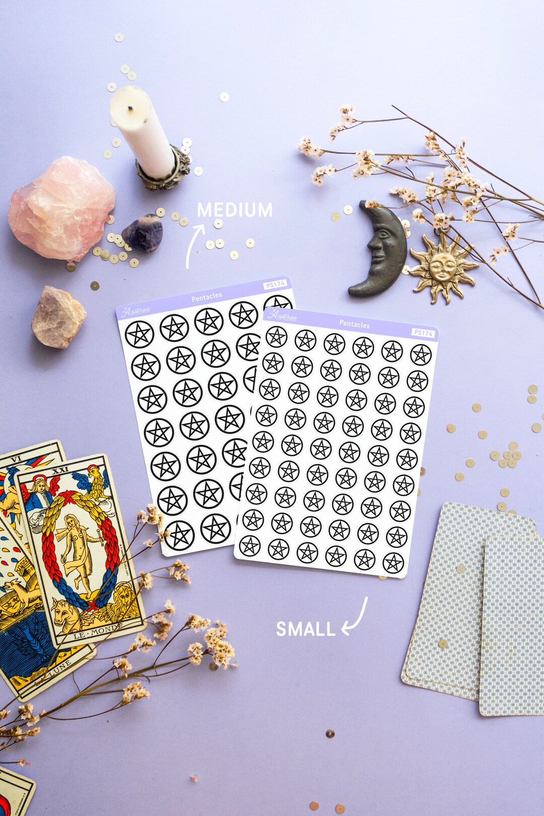 Pentacle Stickers for Planner, Pagan Planner Stickers, Wicca Symbol ...