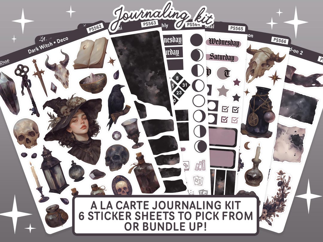 Dark Witch Journaling Kit, Folk Witchcraft Bullet Journal Monthly ...