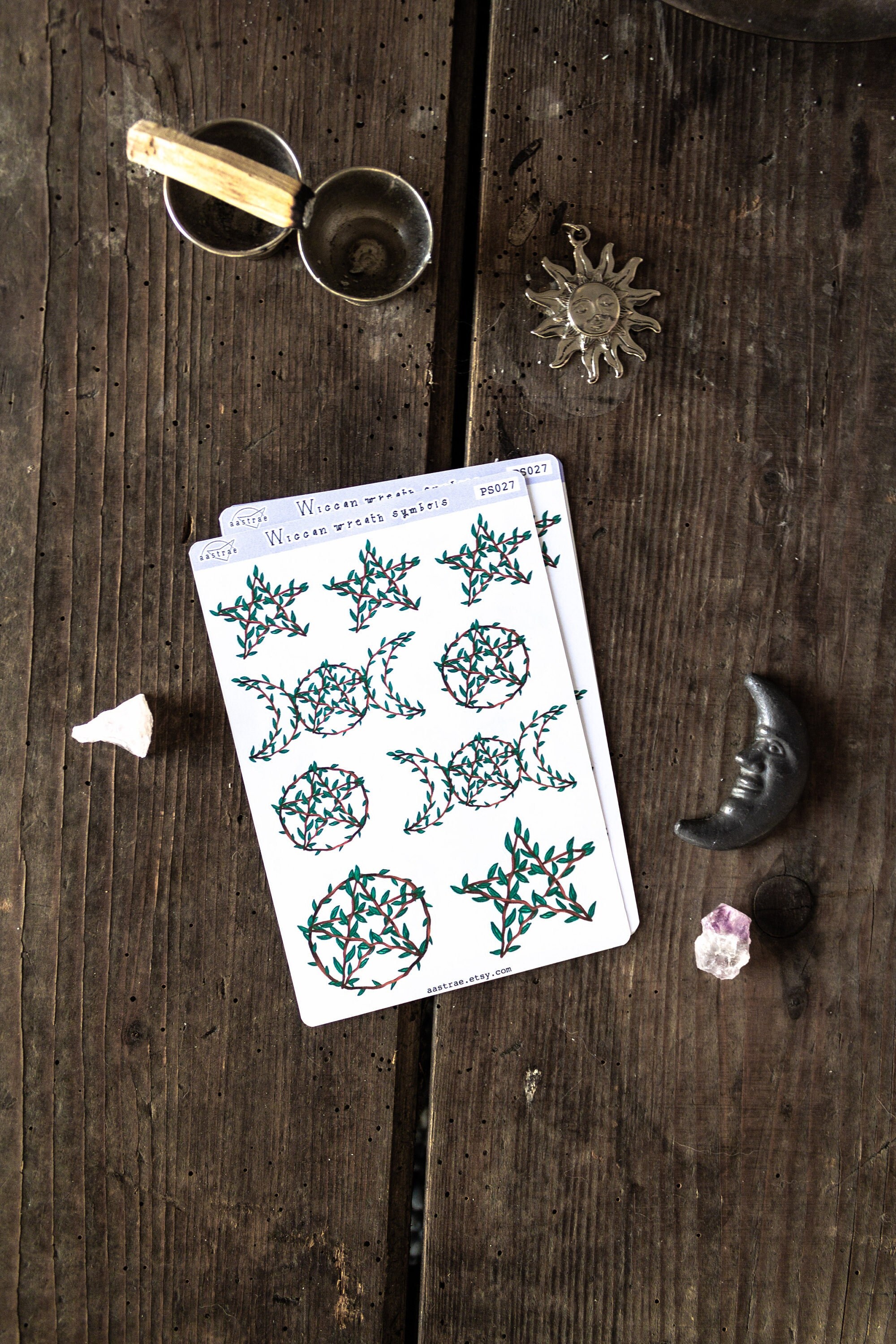 Pentagram Sticker for Planner, Pentacle Sticker, Pagan Planner Stickers ...