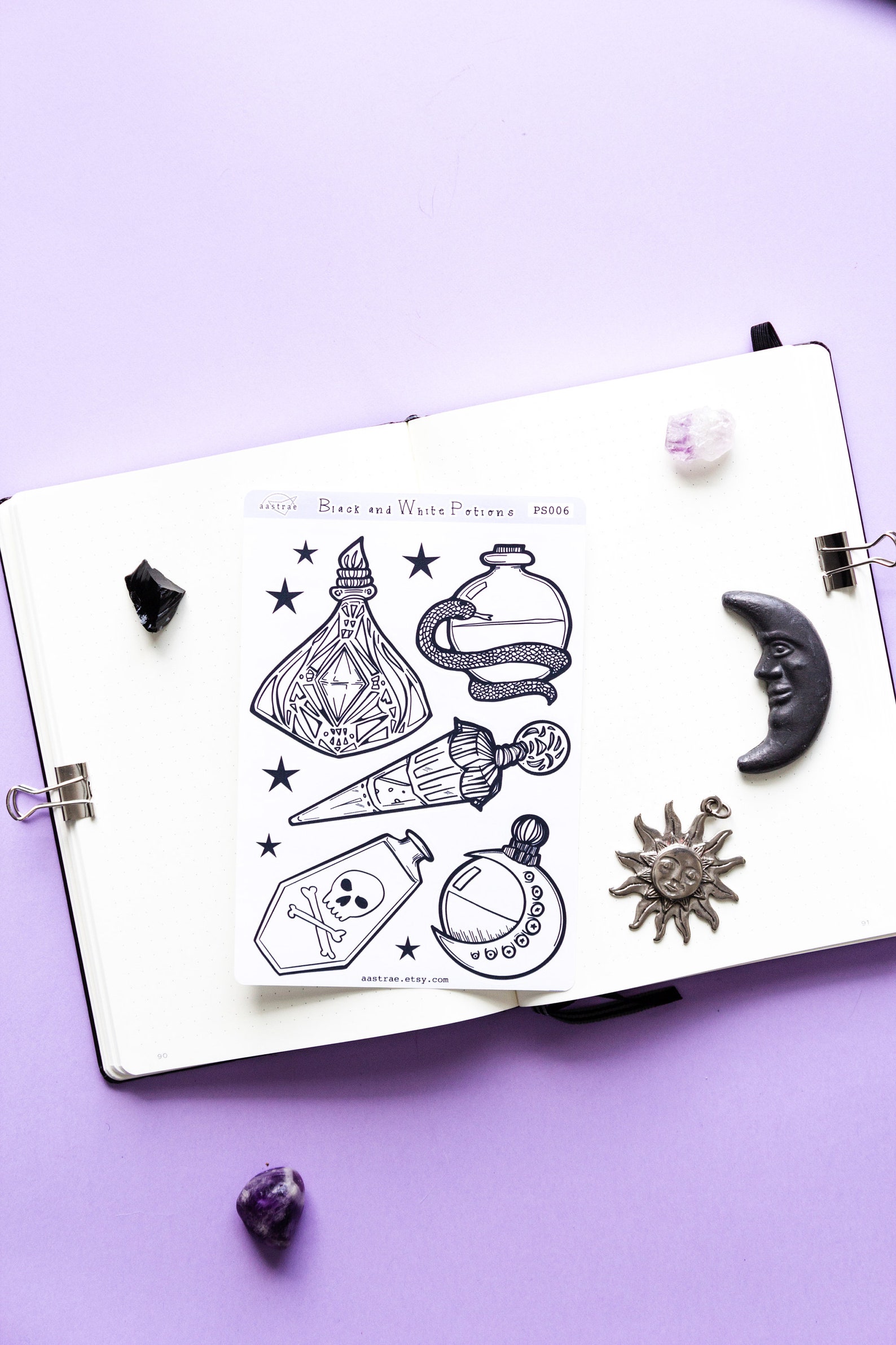 Witch Planner Sticker Sheet, Witchy Stickers for Grimoire, Book of ...