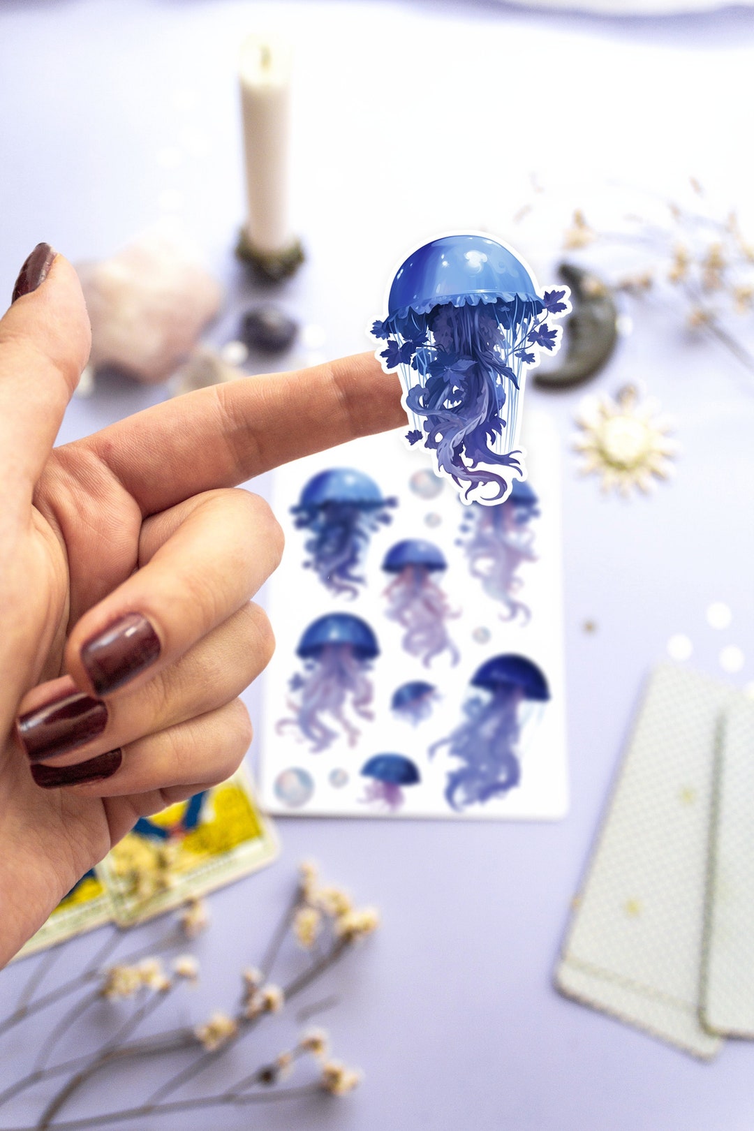 Jellyfish Sticker Sheet Cute Sea Animals Stickers, Summer Planner ...