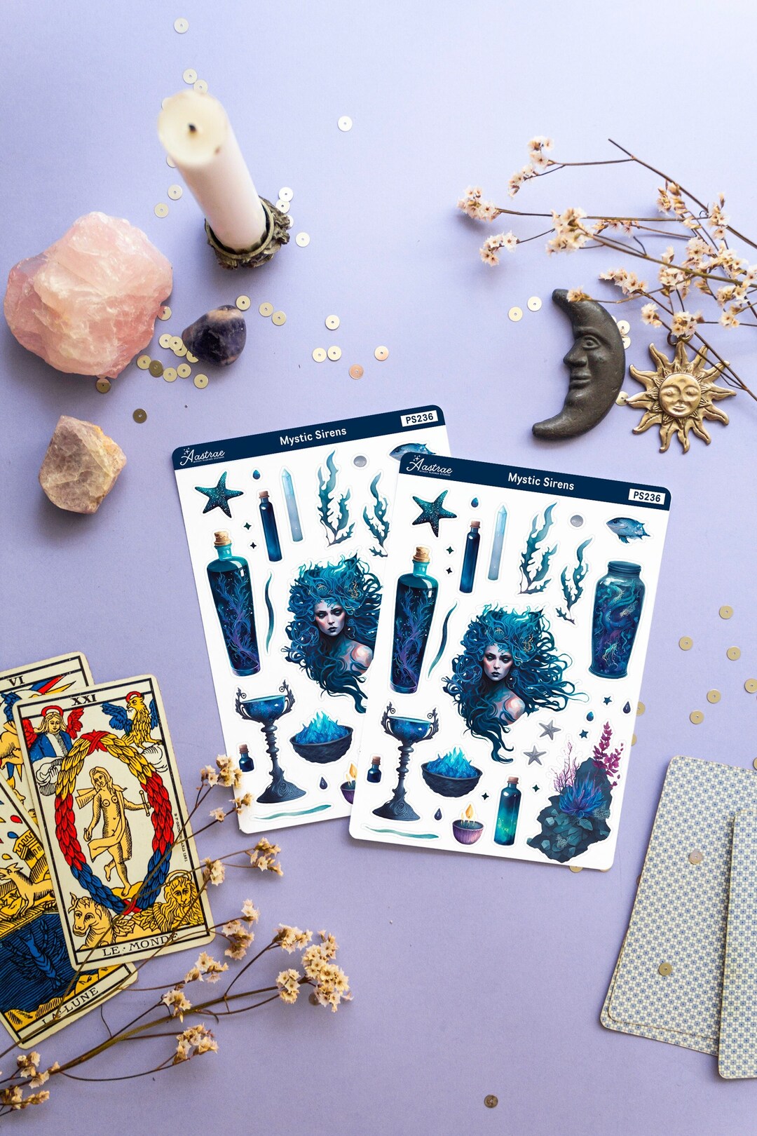 Sea Witch Planner Stickers, Witchy Planner Stickers, Grimoire Stickers ...