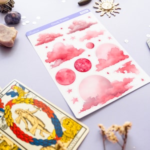 Pink Clouds Stickers for Planner, Aesthetic Sticker Sheet, Dream ...