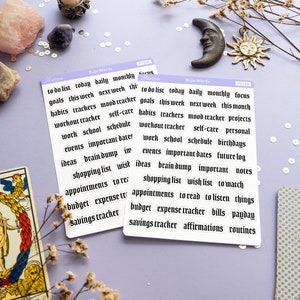 Script Stickers for Planner, Word Stickers, Old English Stickers ...