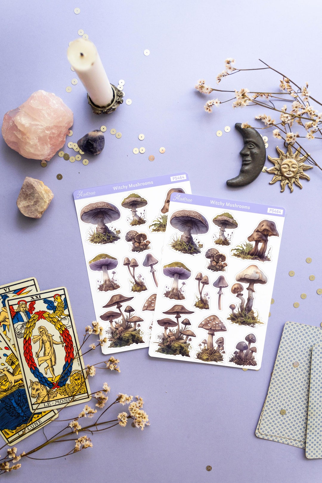 Witchy Mushroom Sticker Sheet, Fall Planner Stickers, Mushroomcore ...