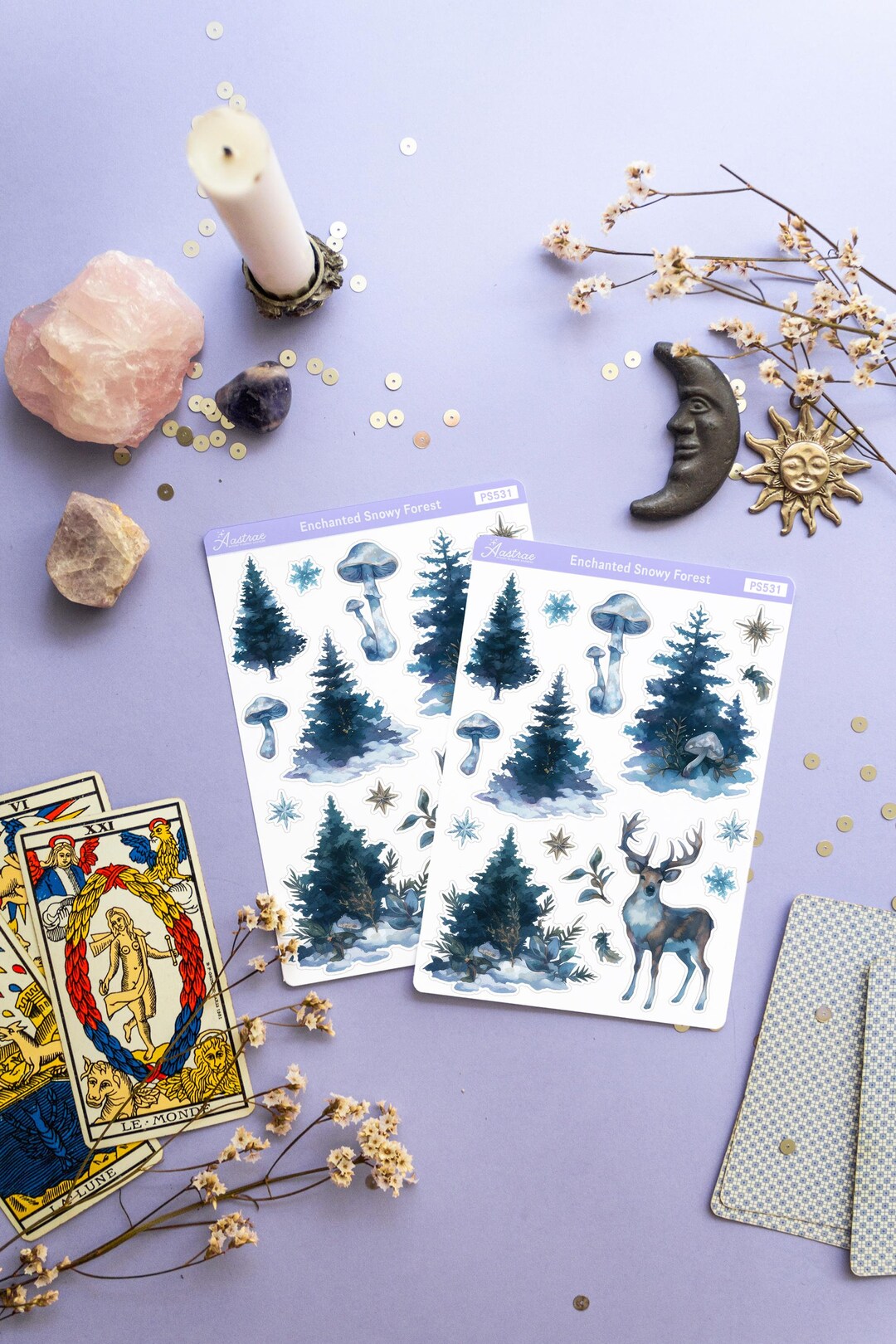 Enchanted Snowy Forest Stickers, Nature Winter Planner Stickers ...